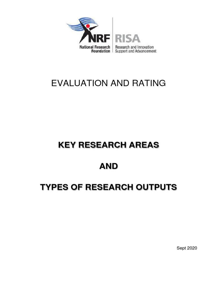 Key Research Areas and Types of Research Outputs - Rating Call 2021 ...
