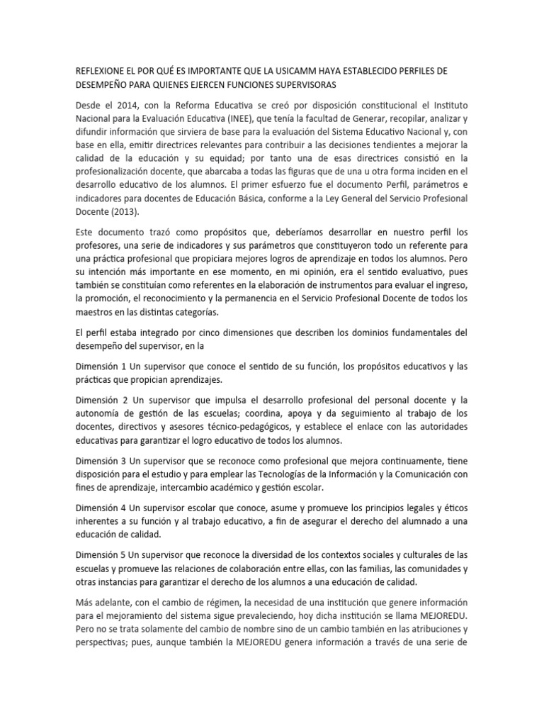 Actividad 4 Importancia de Los Perfiles Establecidos Por USICAM | PDF ...