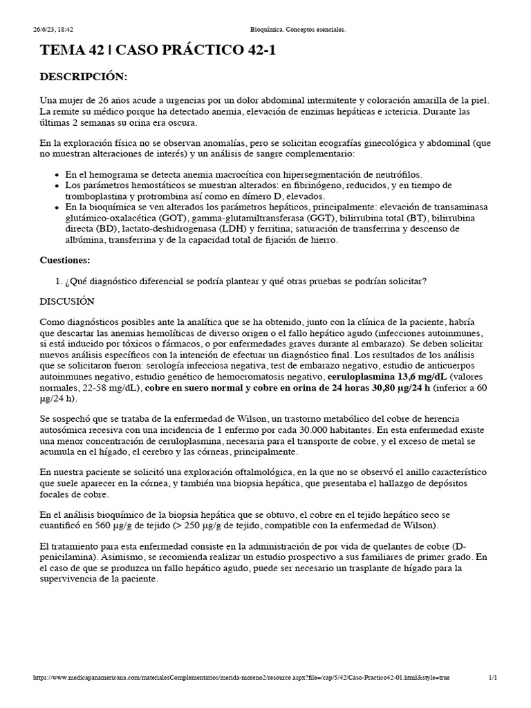 Tema 42 - Caso Práctico 42-1: Descripción | PDF | Hepatitis | Riñón