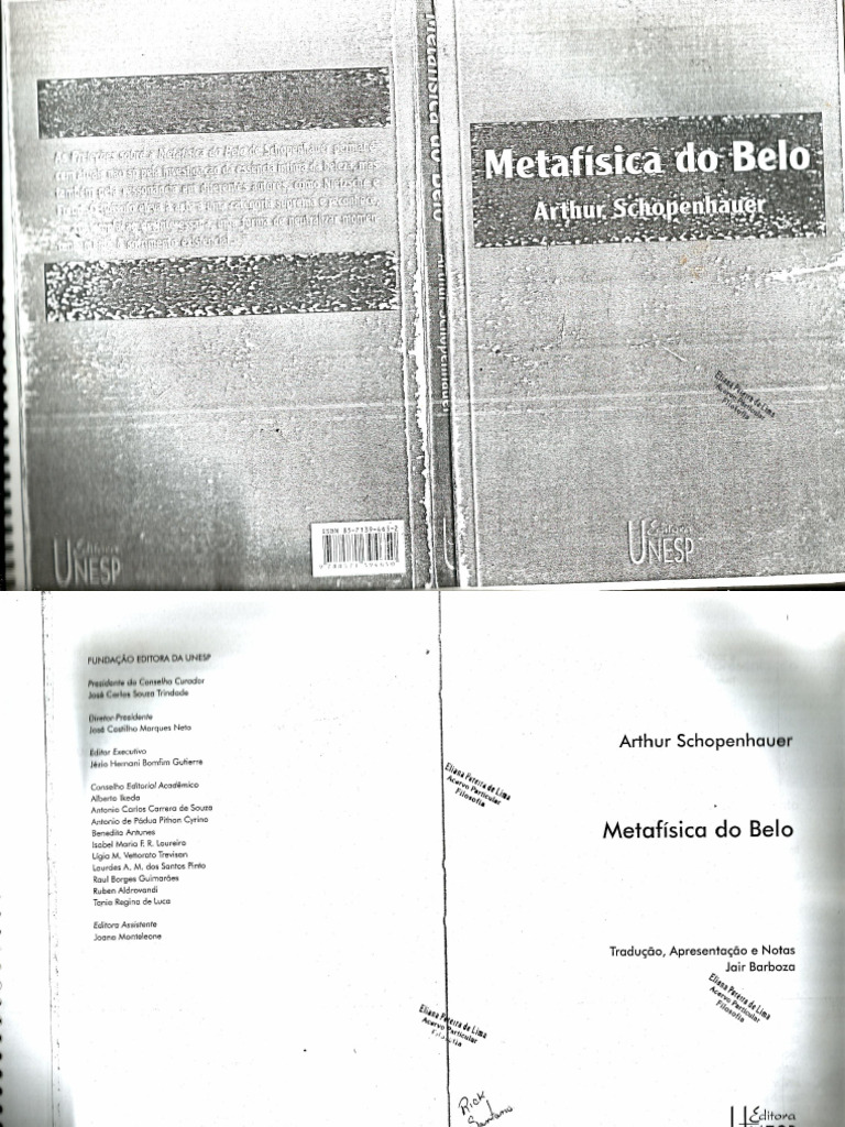 Metafísica Do Belo Arthur Schopenhauer | PDF