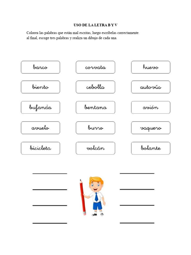 Uso correcto de B y V en escritura | PDF