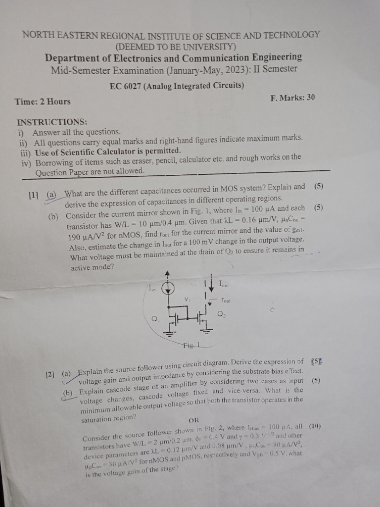 previous year papers | PDF | Computer Network | Mosfet