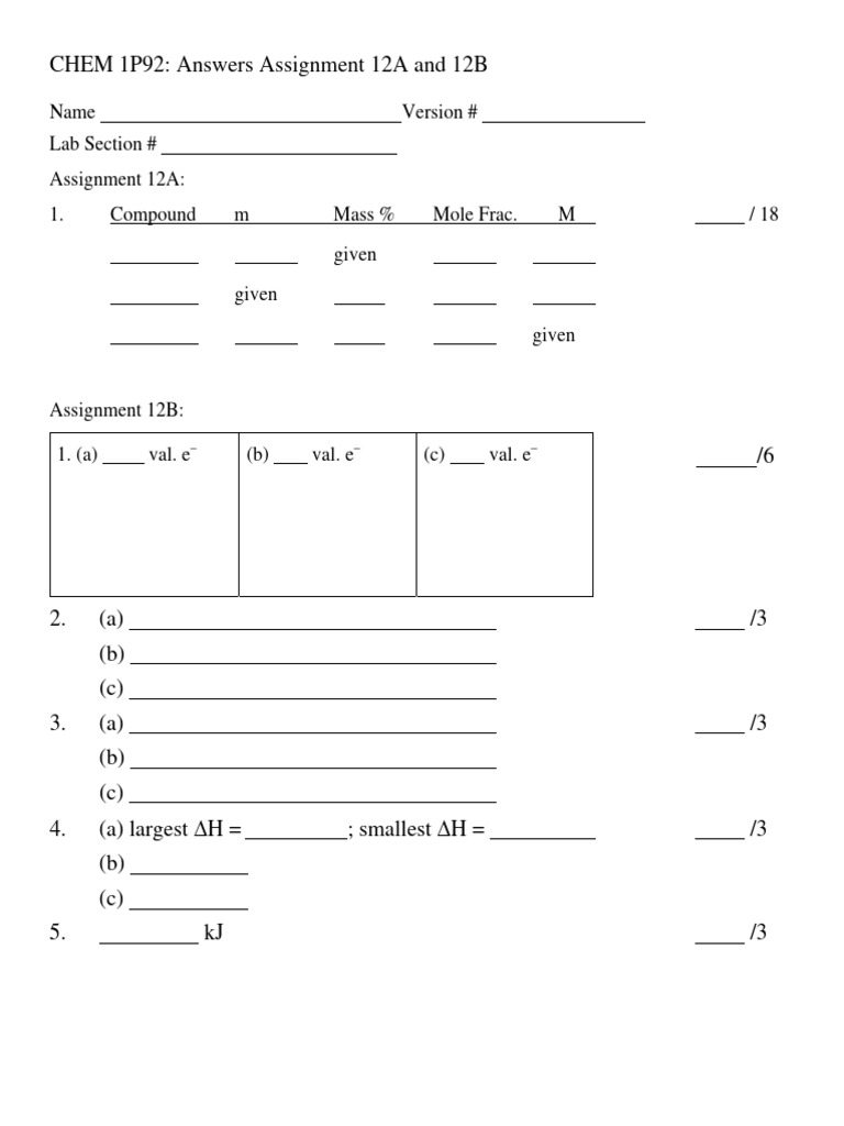 A12 Answer Sheet | PDF