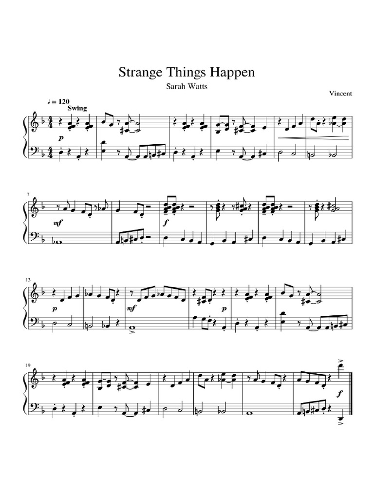 Jazz-Strange Things Happen Sarah Watts - Vincent | PDF
