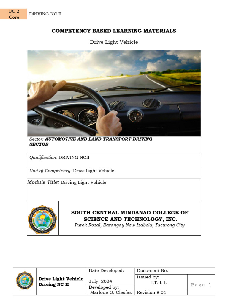 CBLM Drive Light Vehicle | PDF | Driving | Traffic Collision