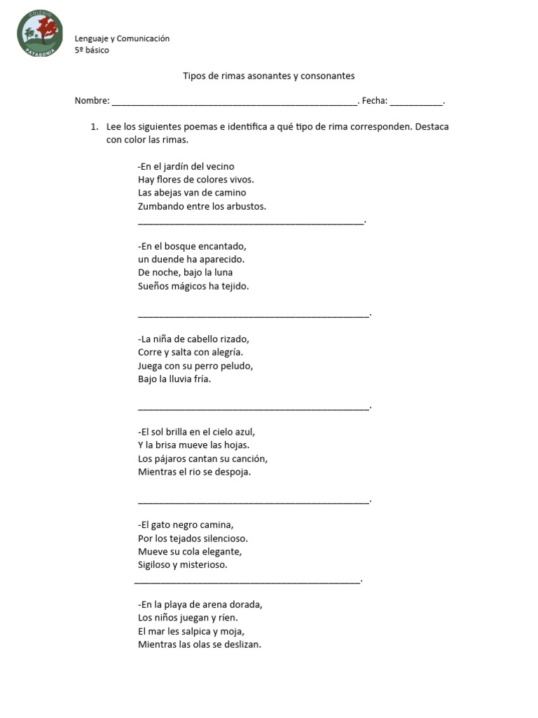 Guía de Rimas Asonantes y Consonantes | PDF