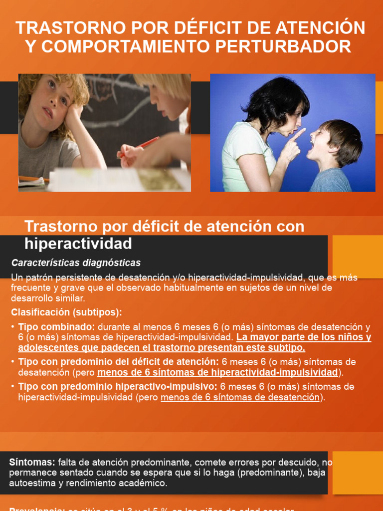 Semana 5 Trastorno Por Déficit de Atención y Trastorno Del Comportamiento Peturbador | PDF ...