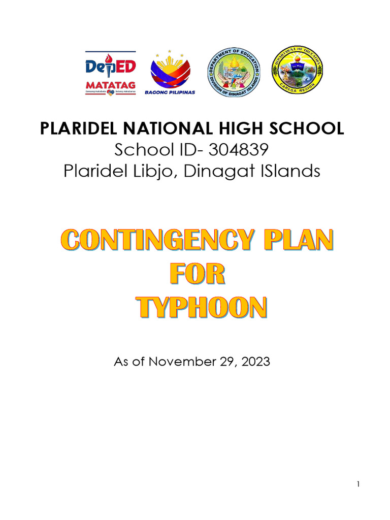 Plaridel Nhs Contingency Plan 2023 | PDF | Tropical Cyclones | Emergency