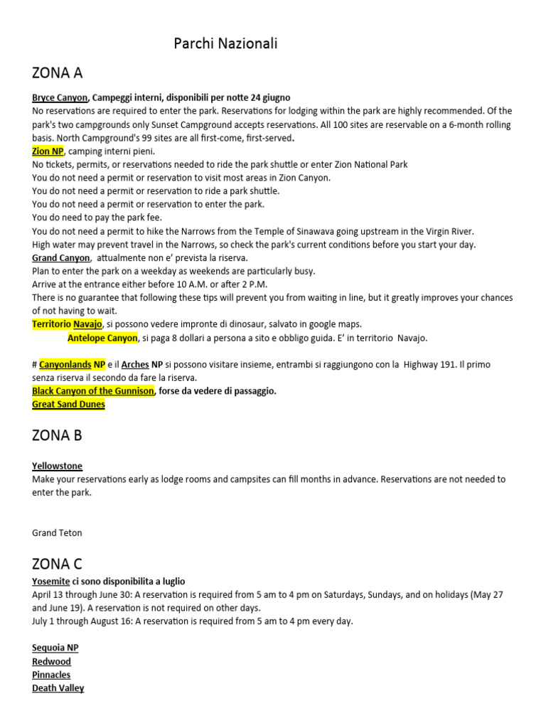 Parchi Nazionali | PDF