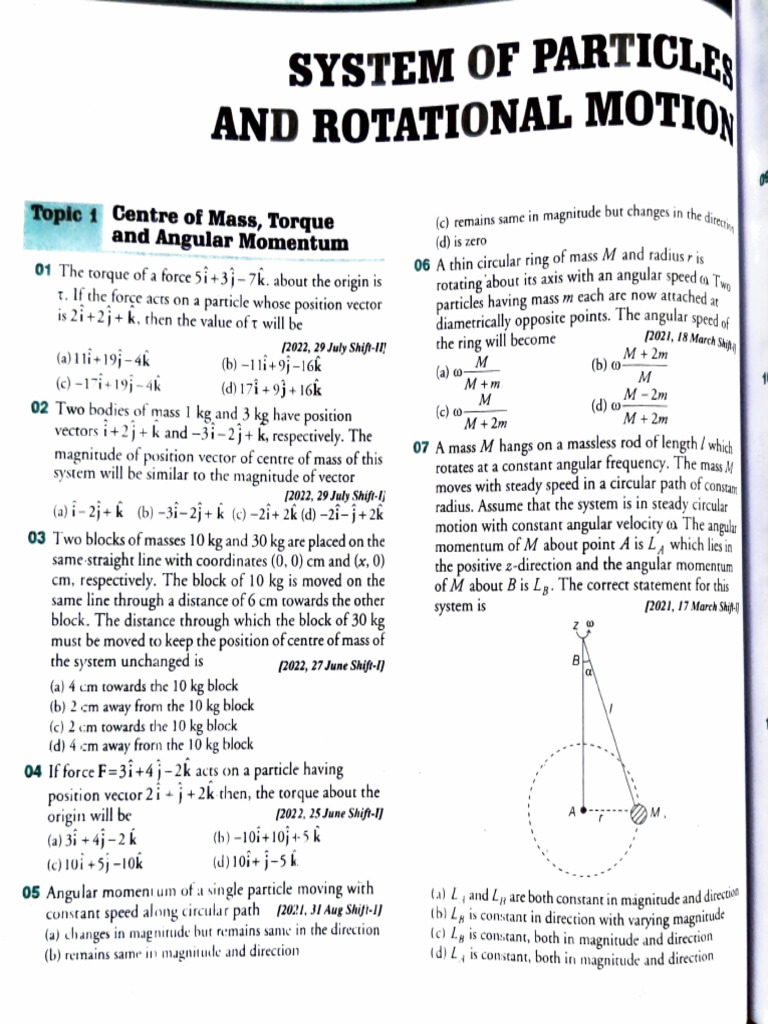 Jee Rotational Motion | PDF | Rotation Around A Fixed Axis | Mechanical Engineering