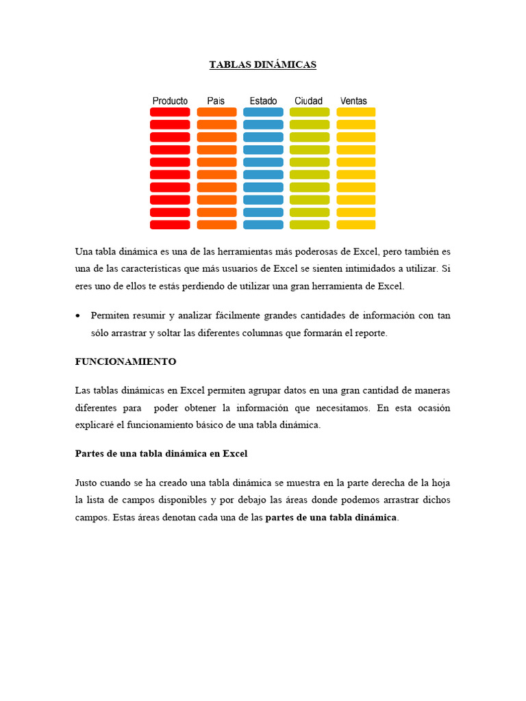 Tablas Dinámicas | PDF