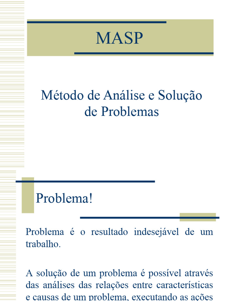 Treinamento de MASP - Material Completo | PDF | Seis Sigma