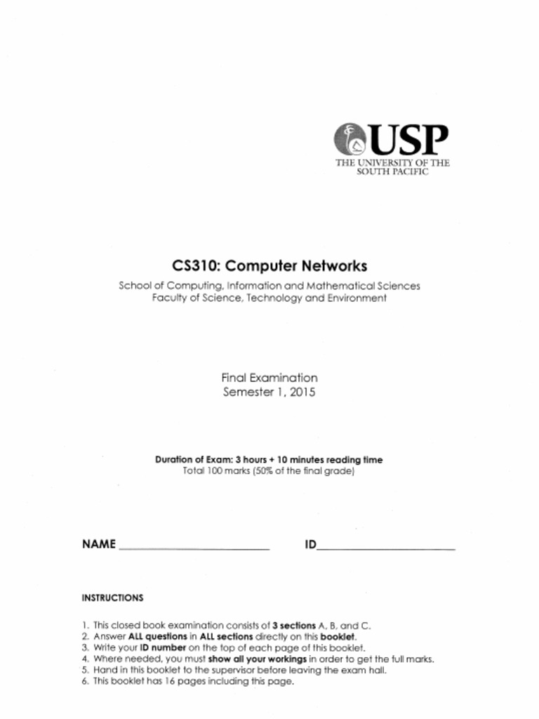 CS310 FE 2015 W Solutions - PDF (20553) | PDF | Transmission Control Protocol | Internet Protocols