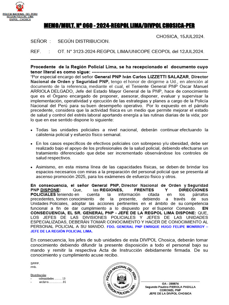 Memo Mult. #060-2024 Del 15jul2024 - para Difusion | PDF