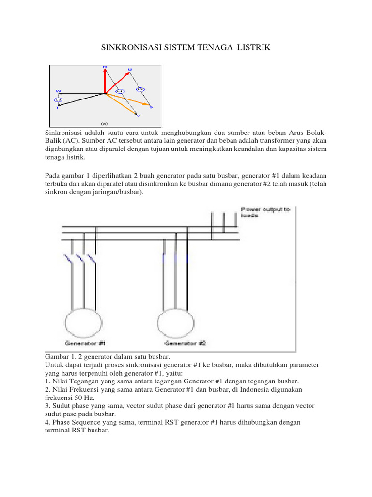 SINKRONISASI Sistem Tenaga Listrik | PDF