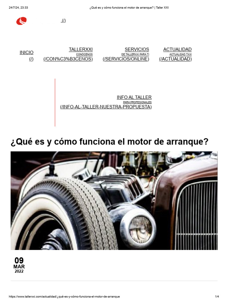 ¿Qué es y cómo funciona el motor de arranque_ _ Taller XXI | Descargar gratis PDF | Motores ...