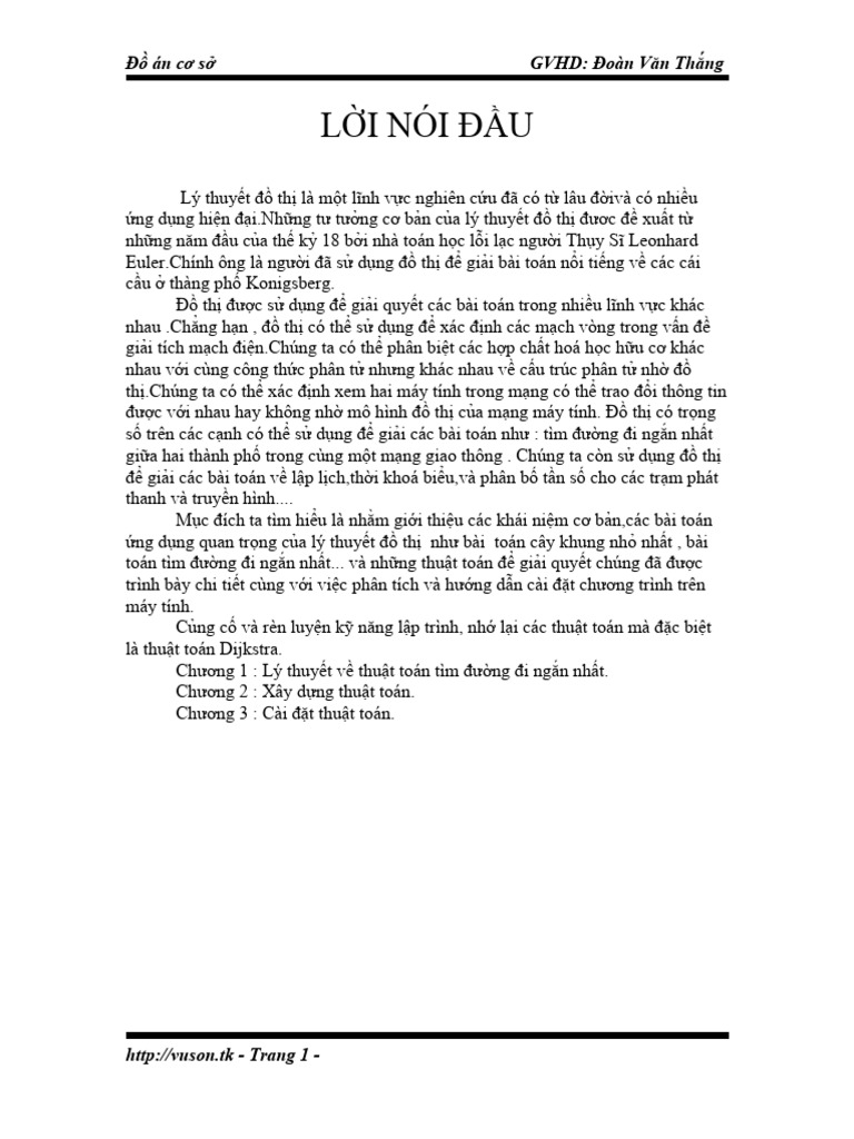 Thuat Toan Tim Duong Di Ngan Nhat Trong Ly Thuyet Do Thi Vuson TK 8907 ...