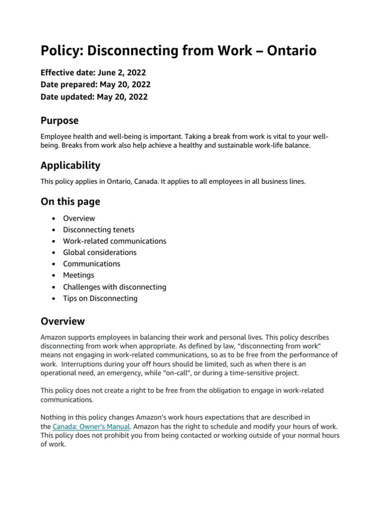 Disconnecting From Work | PDF | Microsoft Outlook | Communication