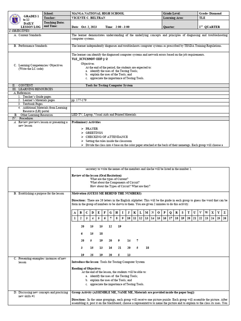 COT in TLE 9 FINAL | PDF | Electrical Connector | Printed Circuit Board