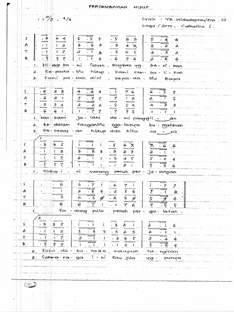 Lagu Rohani Persembahan Hidup | PDF