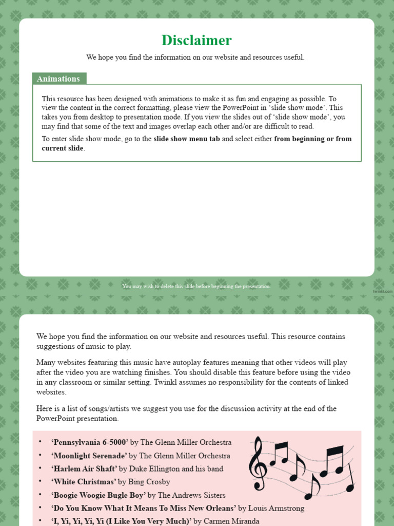 The Music of The 1940s Powerpoint | PDF | Jazz | Country Music