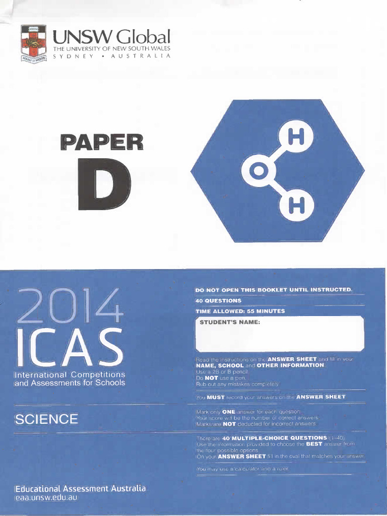 Science D 2014 With Answers | PDF