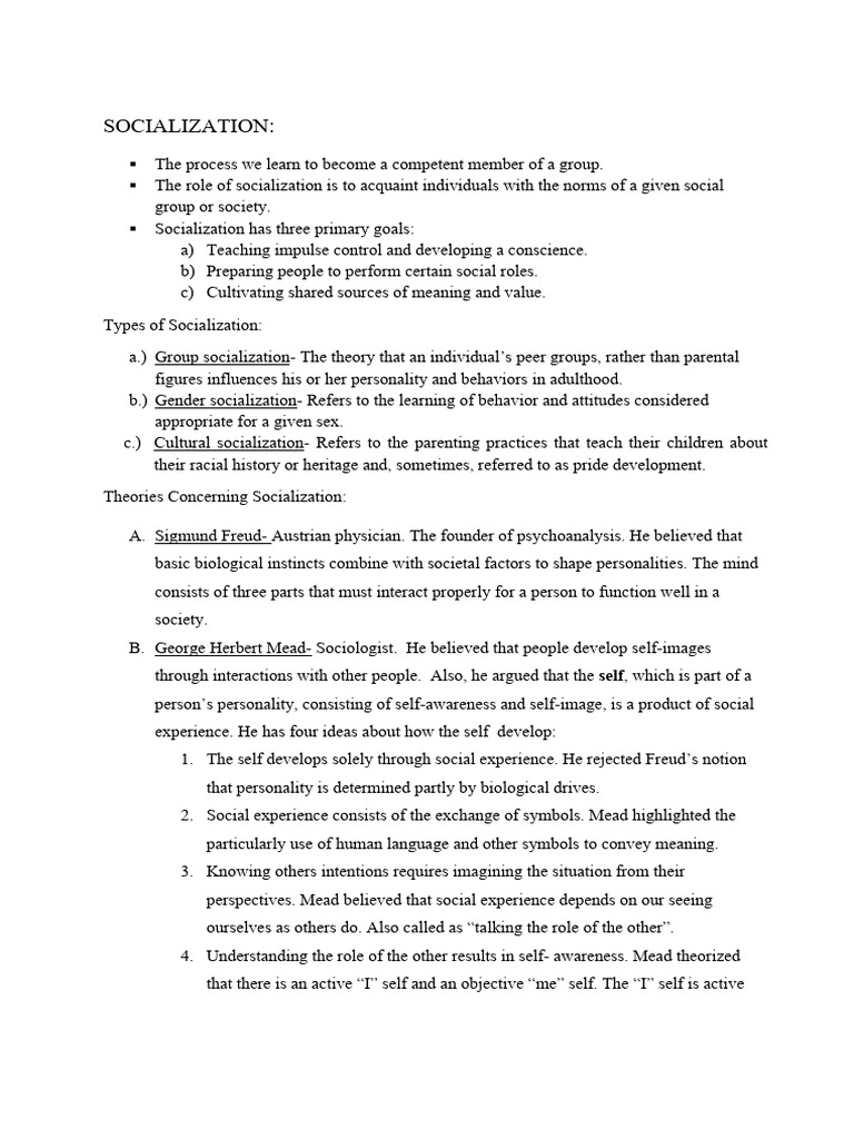 Socialization Pdf Socialization Mental Processes