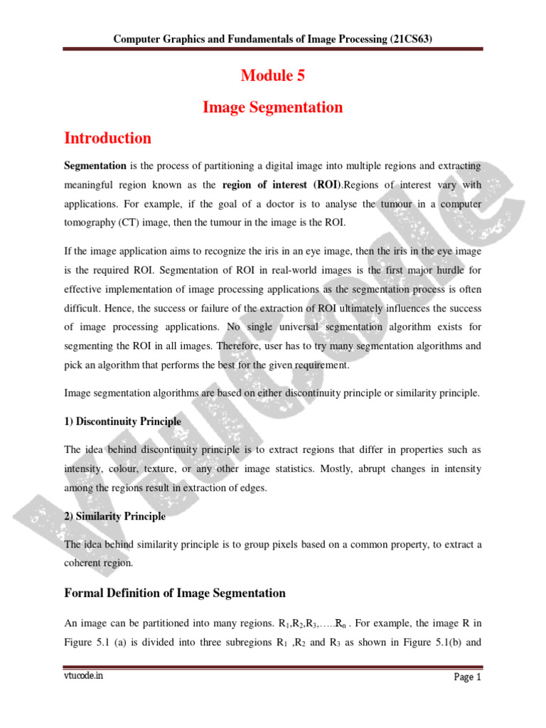 Cgi Module 5 | PDF | Image Segmentation | Computer Vision