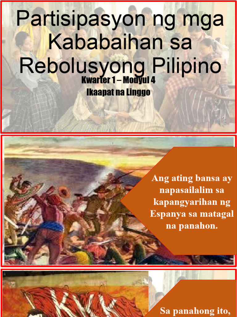 AP6 - Q1W4 Partisipasyon NG Mga Kababaihan Sa Rebolusyong Pilipino | PDF
