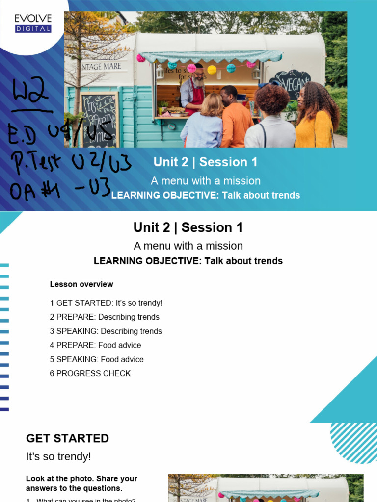 Unit 2 - Session 1: A Menu With A Mission | PDF | Foods | Cuisine
