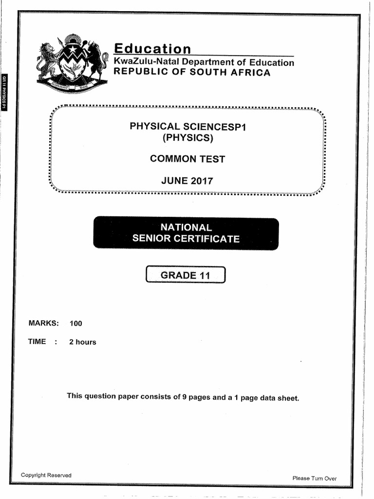 JUNE-PHY-P1-QP-MEMO-1 | PDF