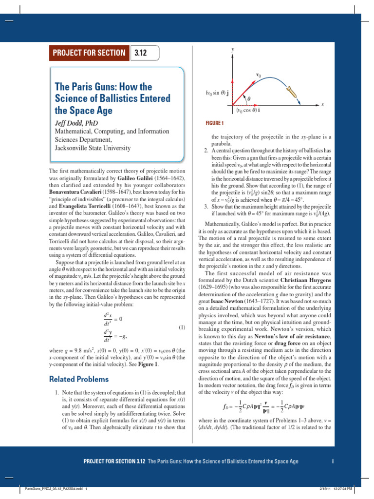 Ballistics and Projectile Motion Analysis | PDF | Force | Velocity