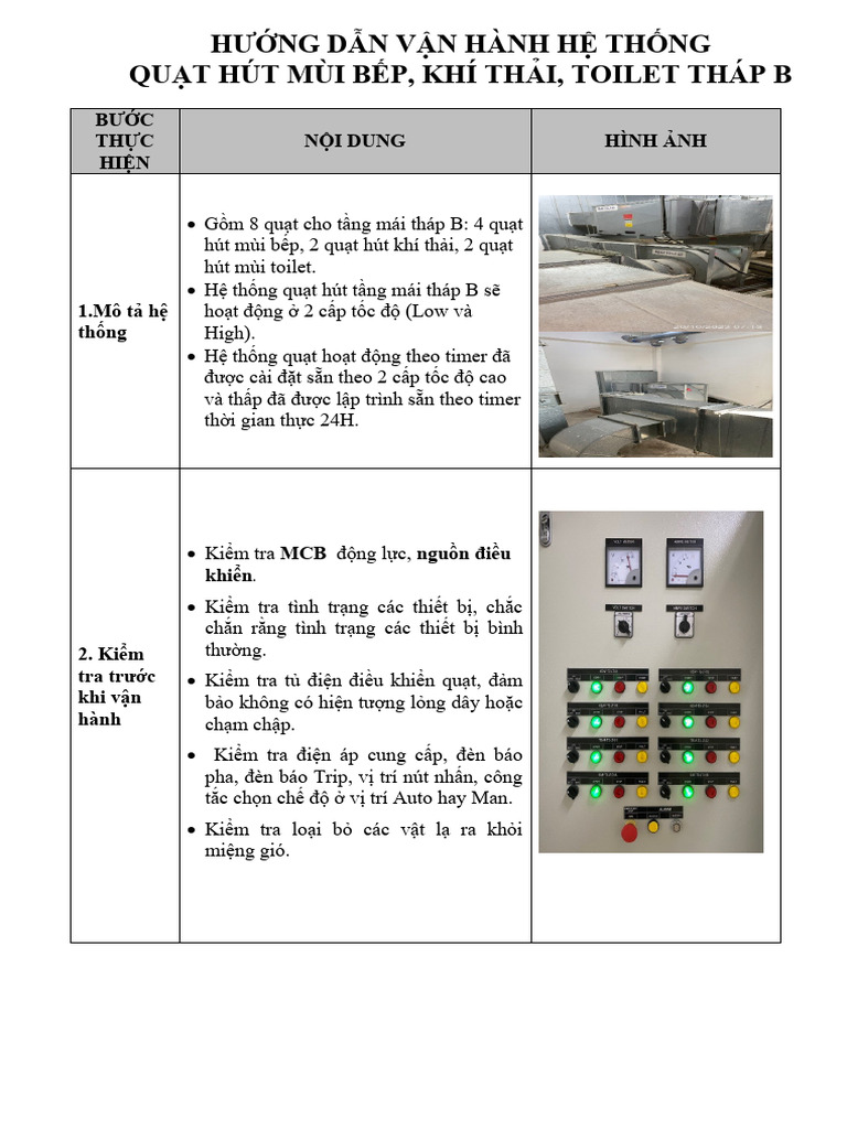 HDVH HT quat hút mùi bếp tháp B | PDF