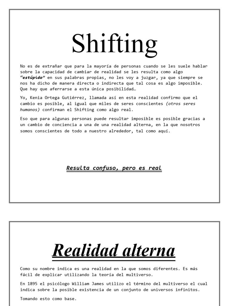 Shifting | PDF | Realidad | Verdad