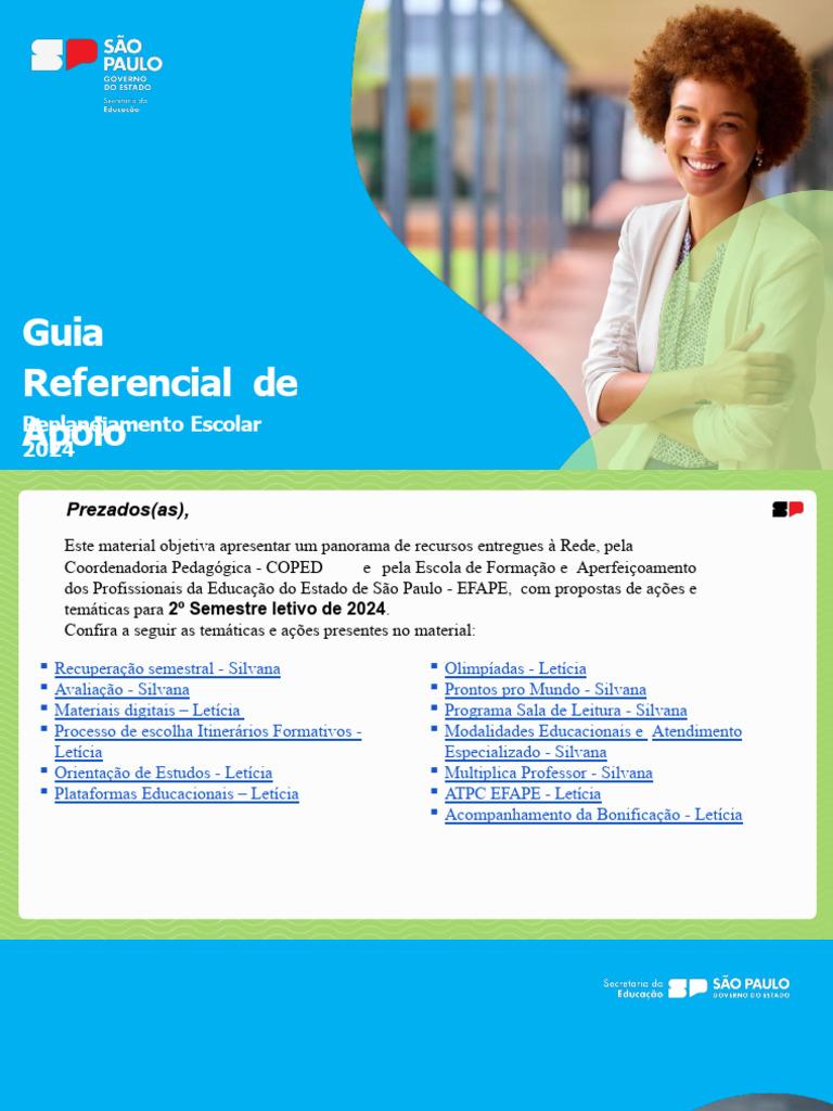 2° versão - Guia referencial de Apoio - Replanejamento Escolar 2024. Atualizado em | Download ...