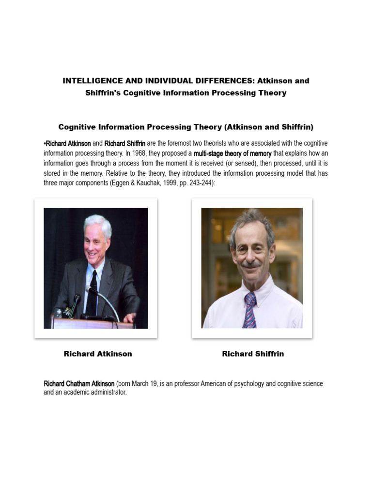 Cognitive Information Processing Theory | PDF | Memory | Long Term Memory