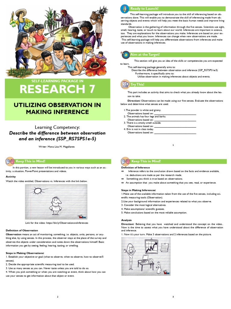 SLM-RESEARCH-7-Week-4 - Utilizing-Observation-in-Making-Inference | PDF | Inference | Experience