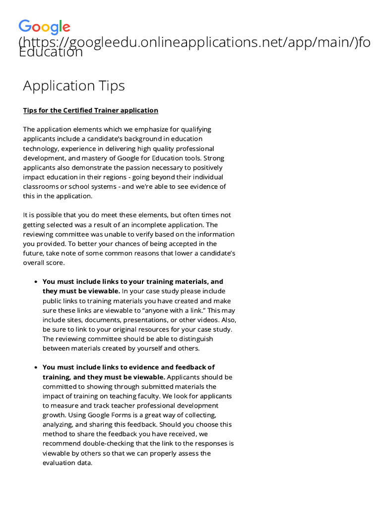 Application Tips - Google For Education | PDF | Learning | Cognition