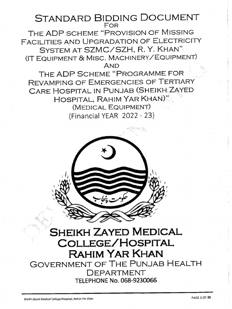Bidding Doc. and Spec. (Re-Tender) | PDF