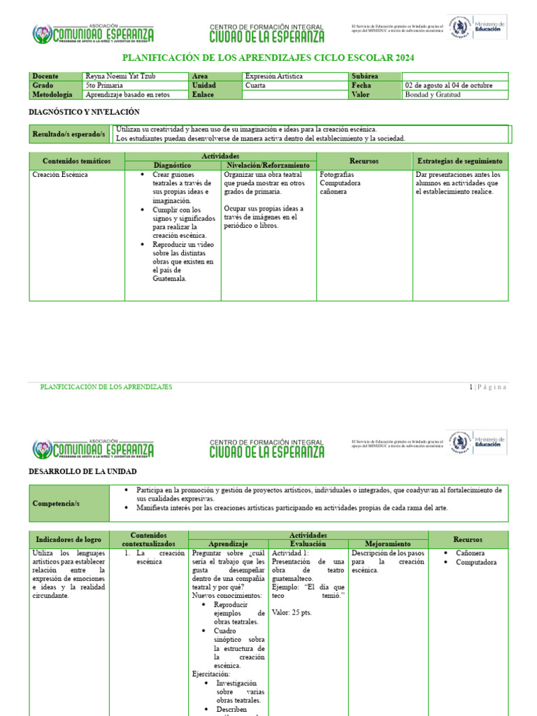 Form-Plan-03 Exa | PDF | Teatro | Maestros
