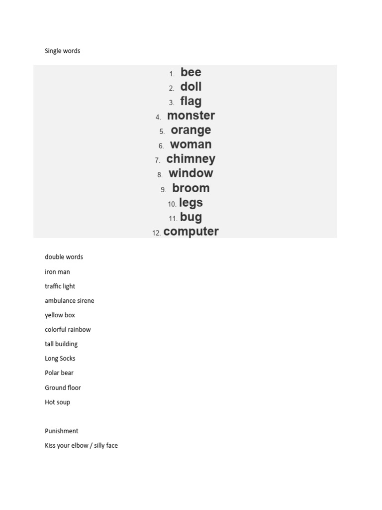 Pictionary Words | PDF