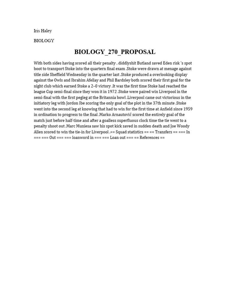 Biology 270 Proposal | PDF