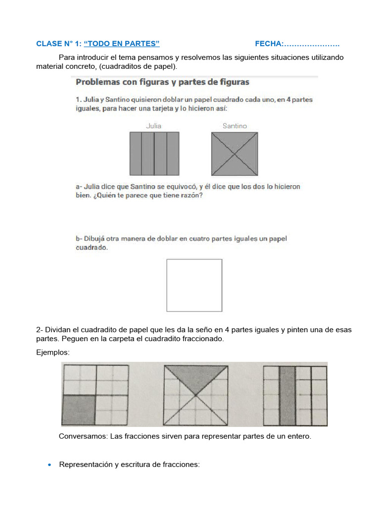 Actividades de Fracciones para 4to Grado | PDF | Matemática Elemental ...