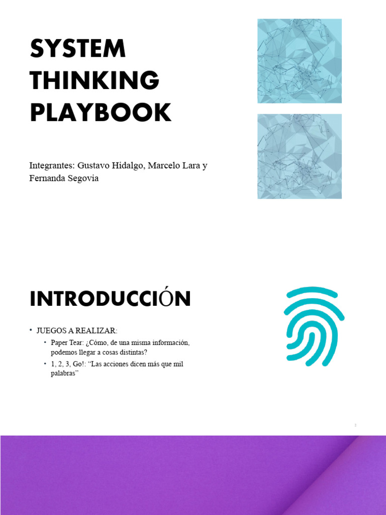 SYSTEM THINKING PLAYBOOK - Presentación juegos | PDF