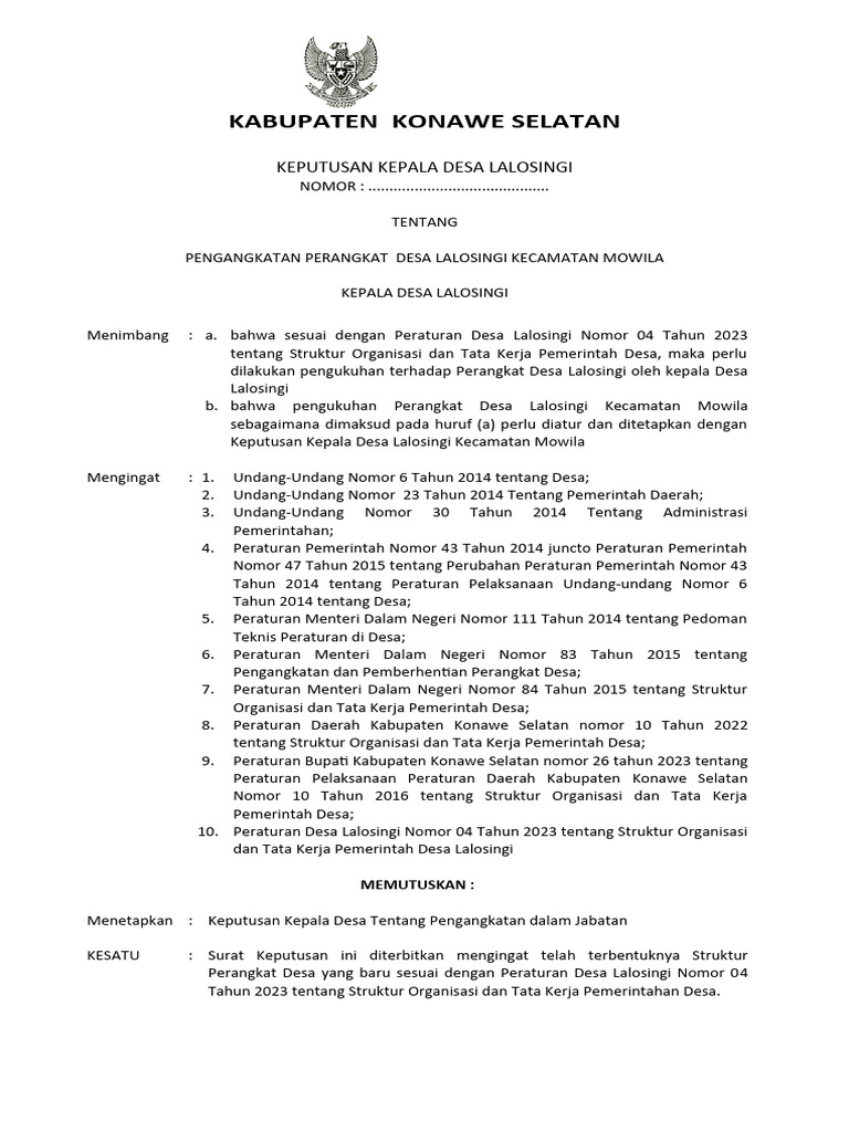 710470674-Contoh-SK-Perangkat-Desa-2024 | PDF