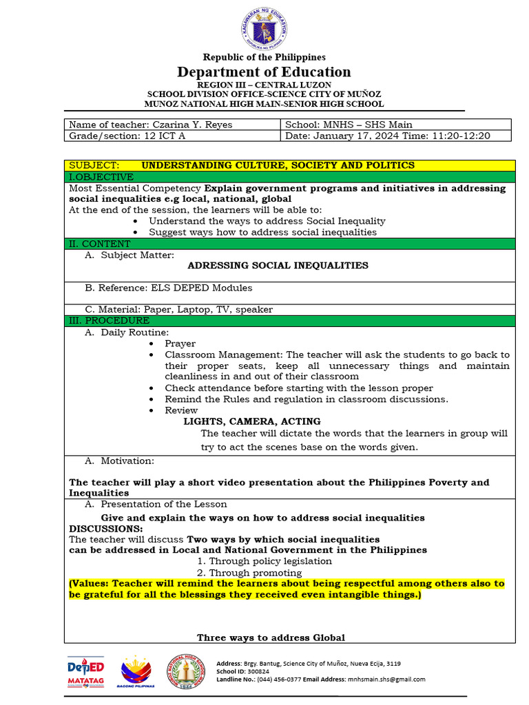 DLL Ucsp Cot | PDF | Learning | Cognition