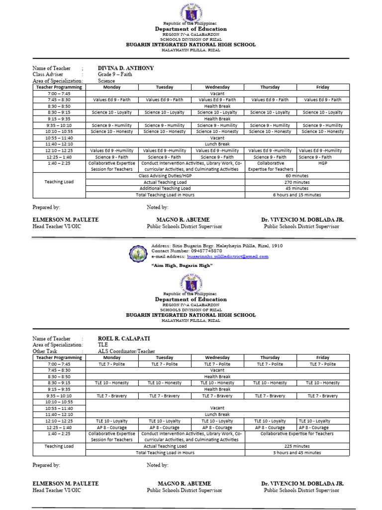 JHS Teachers Program | PDF