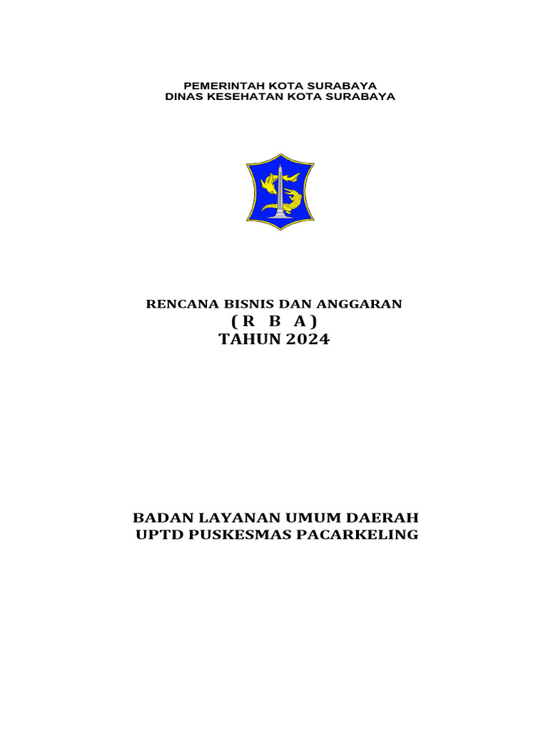 RBA Puskesmas Pacarkeling 2024 | PDF | Bisnis | Ilmu Sosial