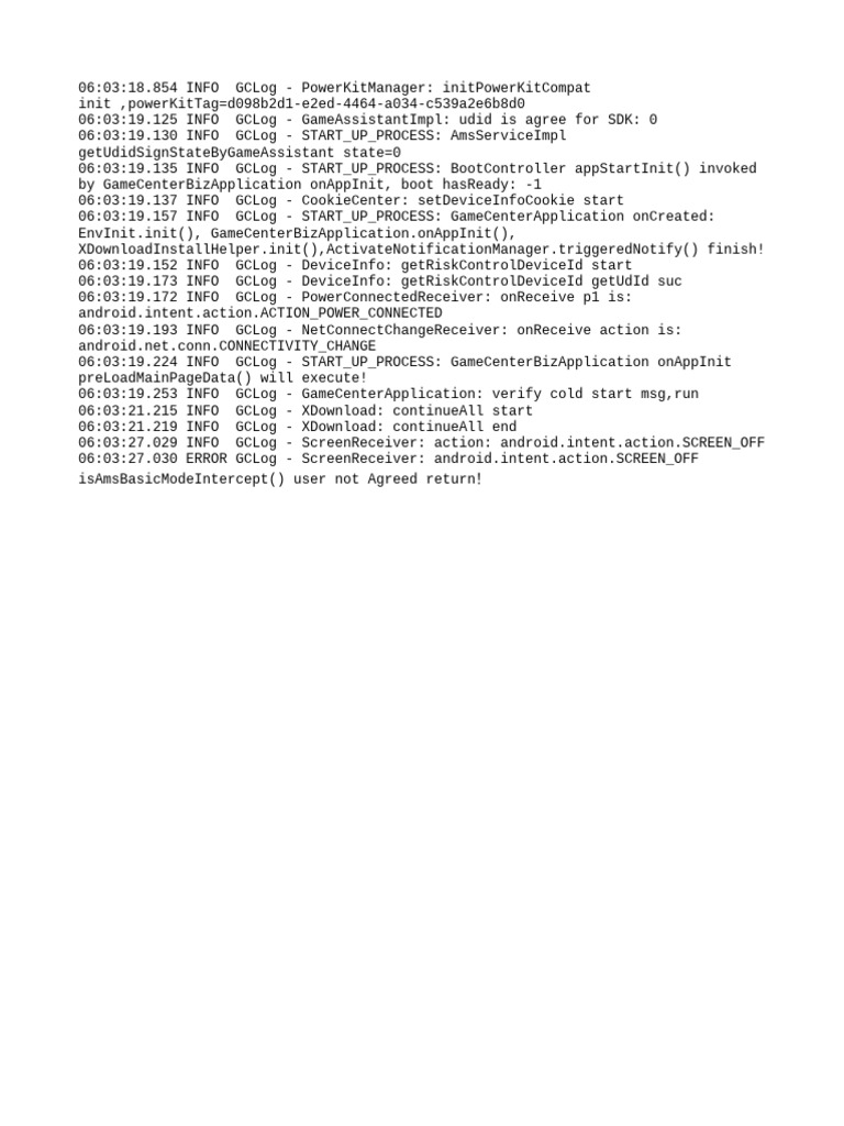 GameCenter Startup Process Logs | PDF