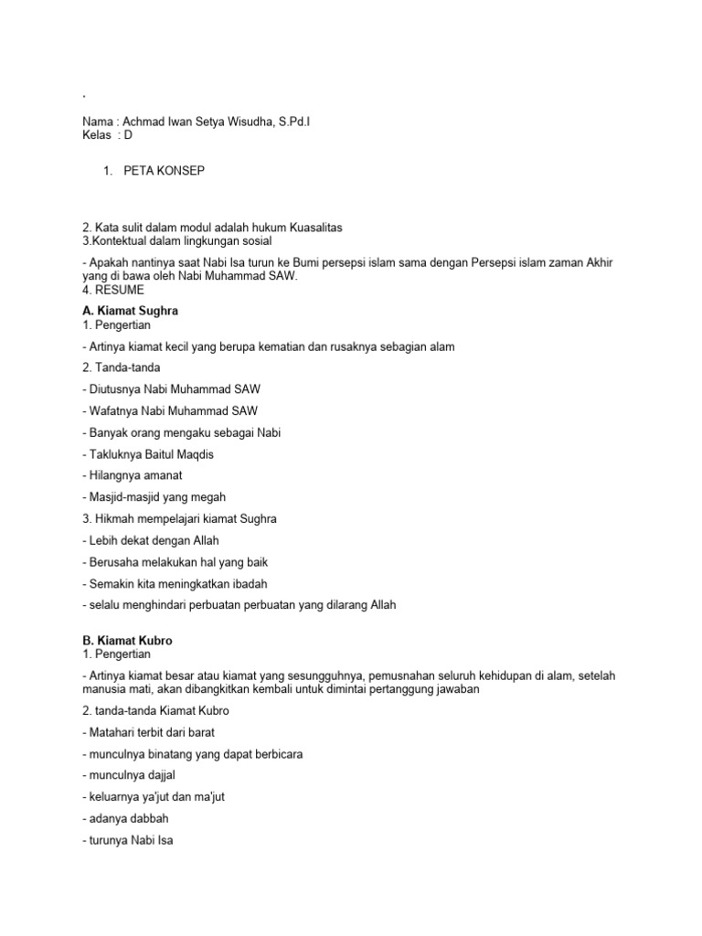 Resume KB 3 Akidah Akhlak | PDF